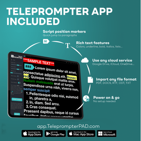 Teleprompter Remote & Pedal Kit for TeleprompterPAD APP ...