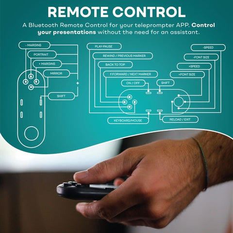 Teleprompter iLight PRO 12 with Remote & APP - for iPad & Tablet ...