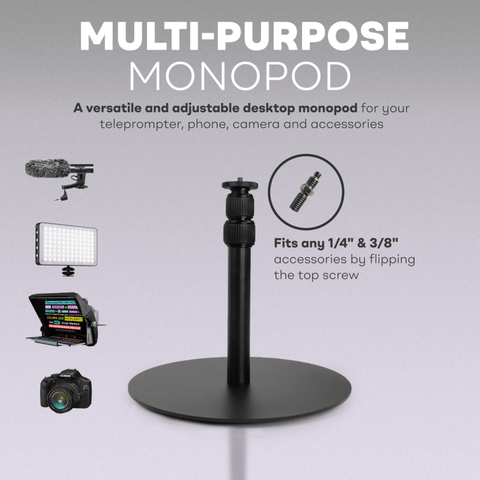 Monopod Desktop Stand for Teleprompter, Phone, Camera, Accessories ...