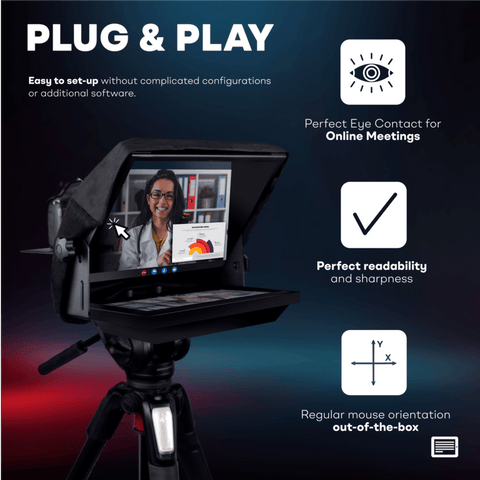 Inverted monitor for Teleprompter, 12'' Plug & Play compatible with ...